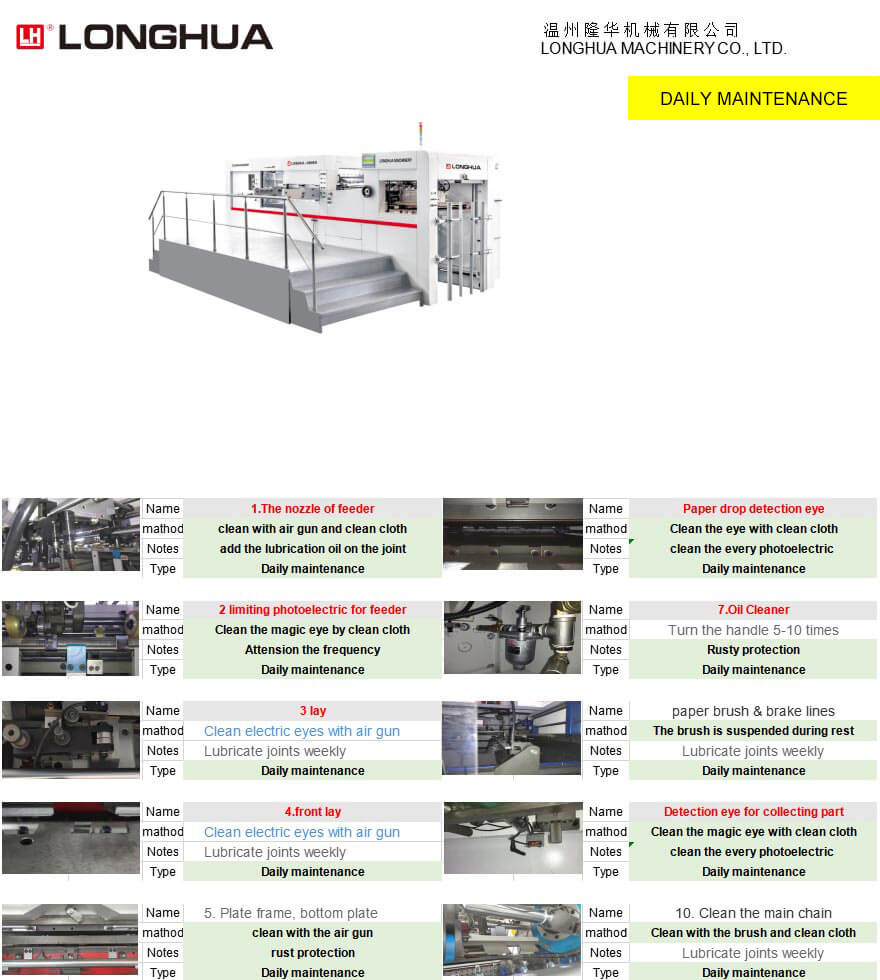 maintenance manual - Wenzhou Longhua Machinery Co., LTD.